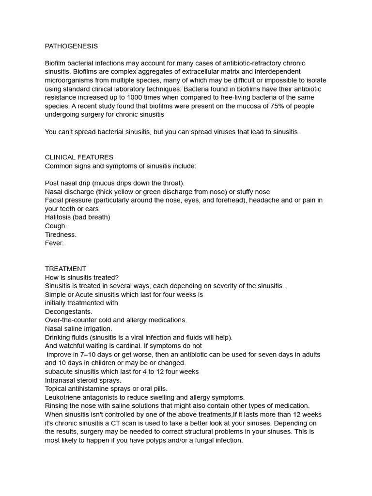Sinusitis | PDF | Clinical Medicine | Medicine