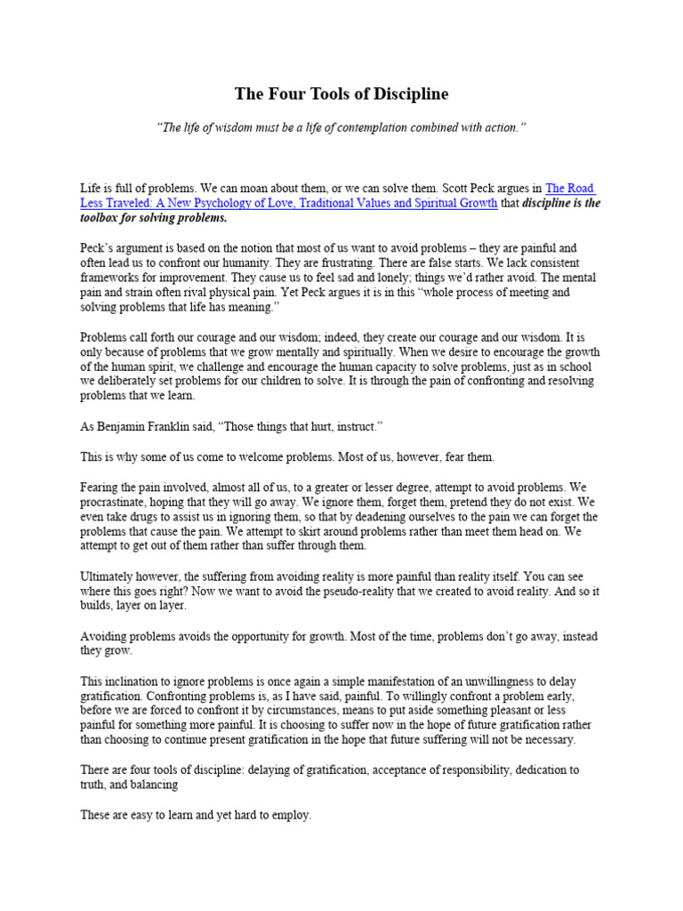 The Four Tools of Discipline | PDF | Disciplines | Anger