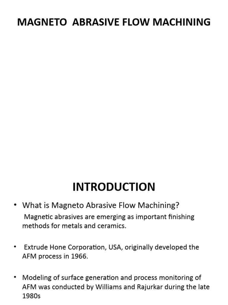 Magneto Abrasive Flow Machining Guide | PDF