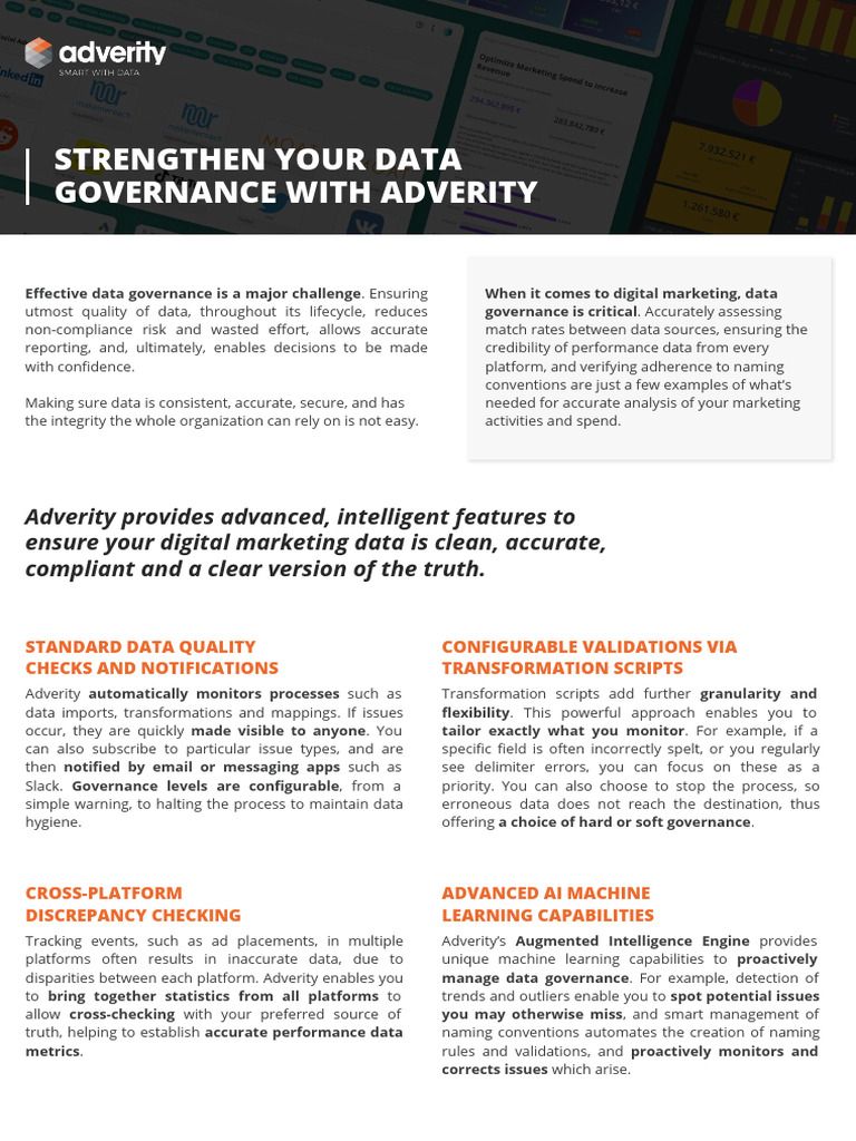 Strengthen Your Data Governance With Adverity | PDF | Governance | Data