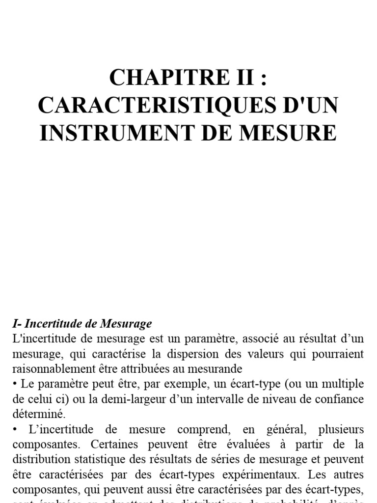2 Métrologie ChapII | PDF | Erreur de mesure | Métrologie