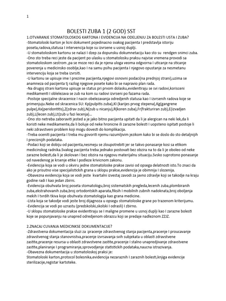 Bolesti Zuba 1 | PDF