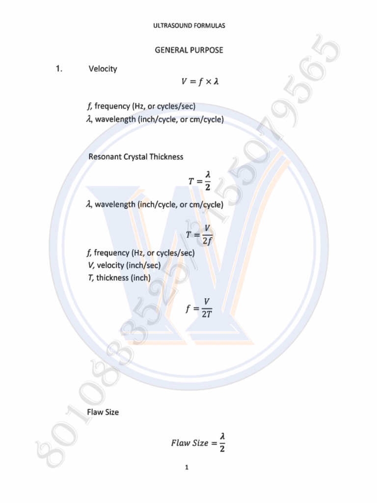 UT Formula | PDF