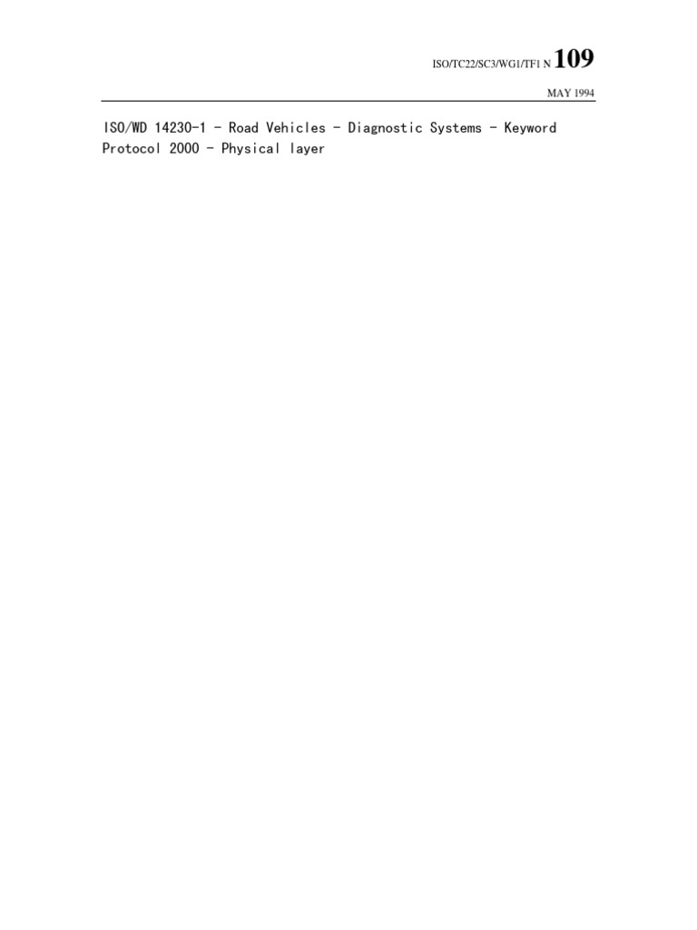 ISO WD 14230 1 Road Vehicles Diagnostic | PDF | International ...