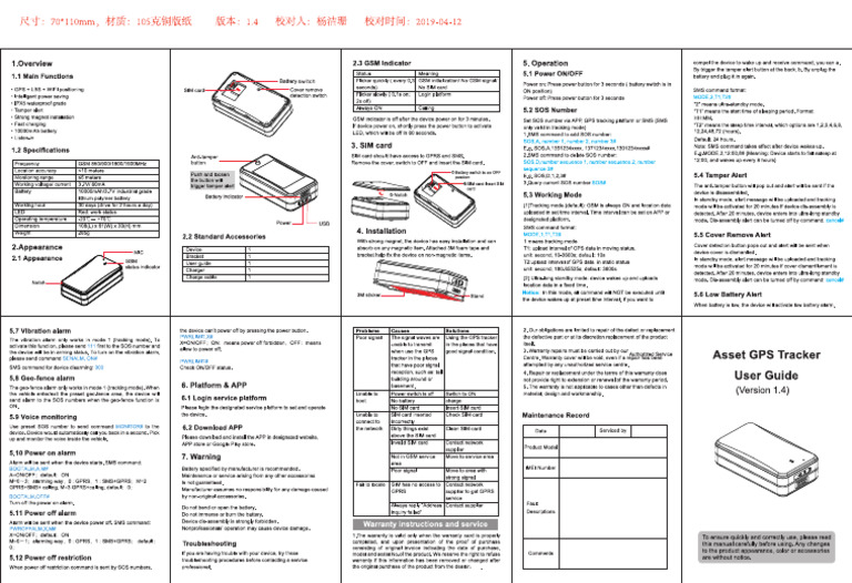 Manual de Utilizare Localizator GPS AT4 2 | PDF