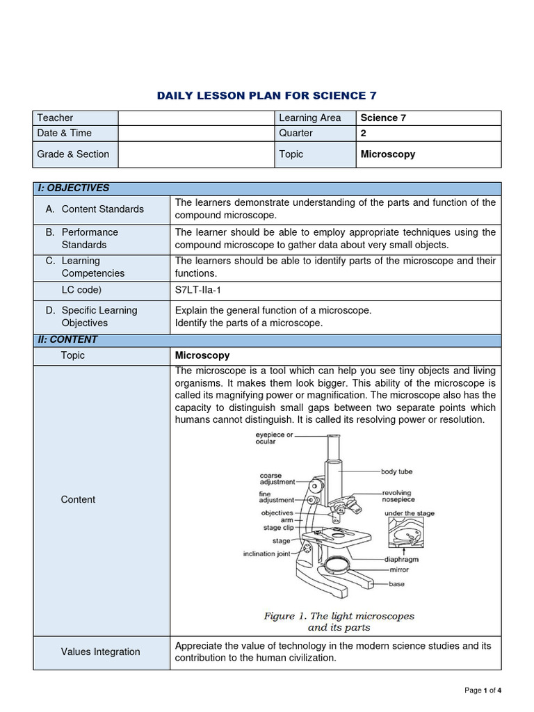 Lesson Plan For Science G7 6 | PDF | Learning | Cognition