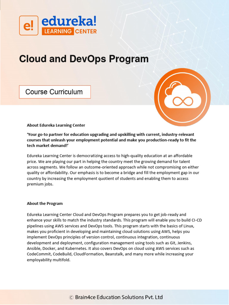 ELC Cloud and Devops Curriculum | PDF | Cloud Computing | Amazon Web ...
