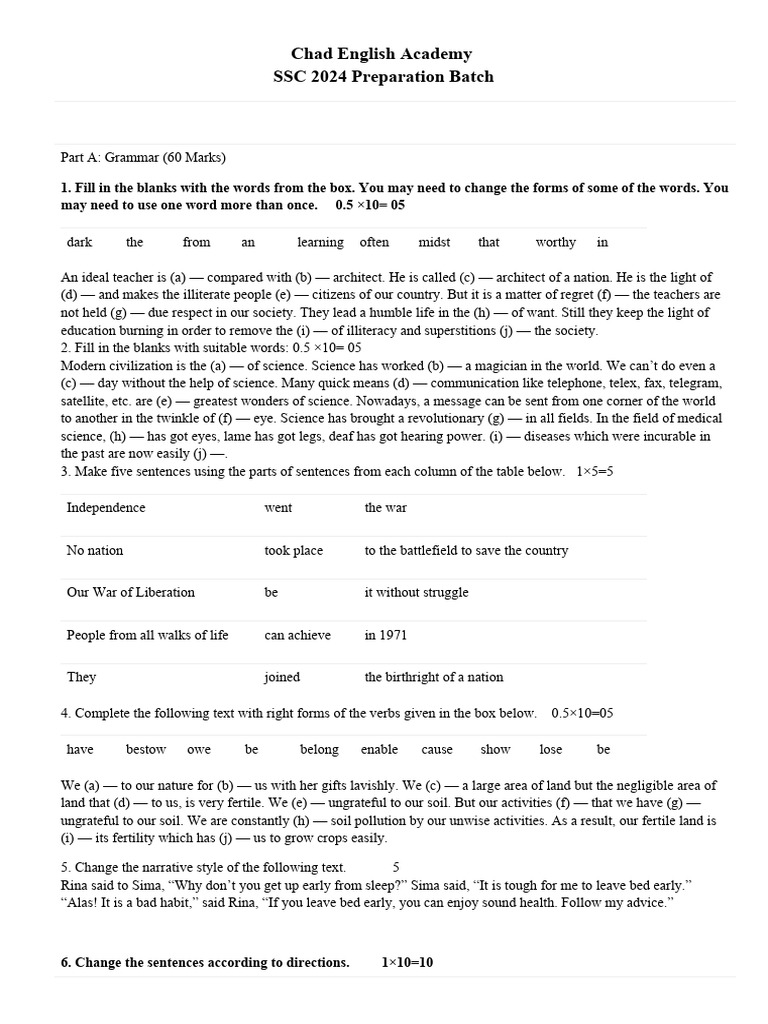 SSC All Board Questions | PDF | Soil Fertility