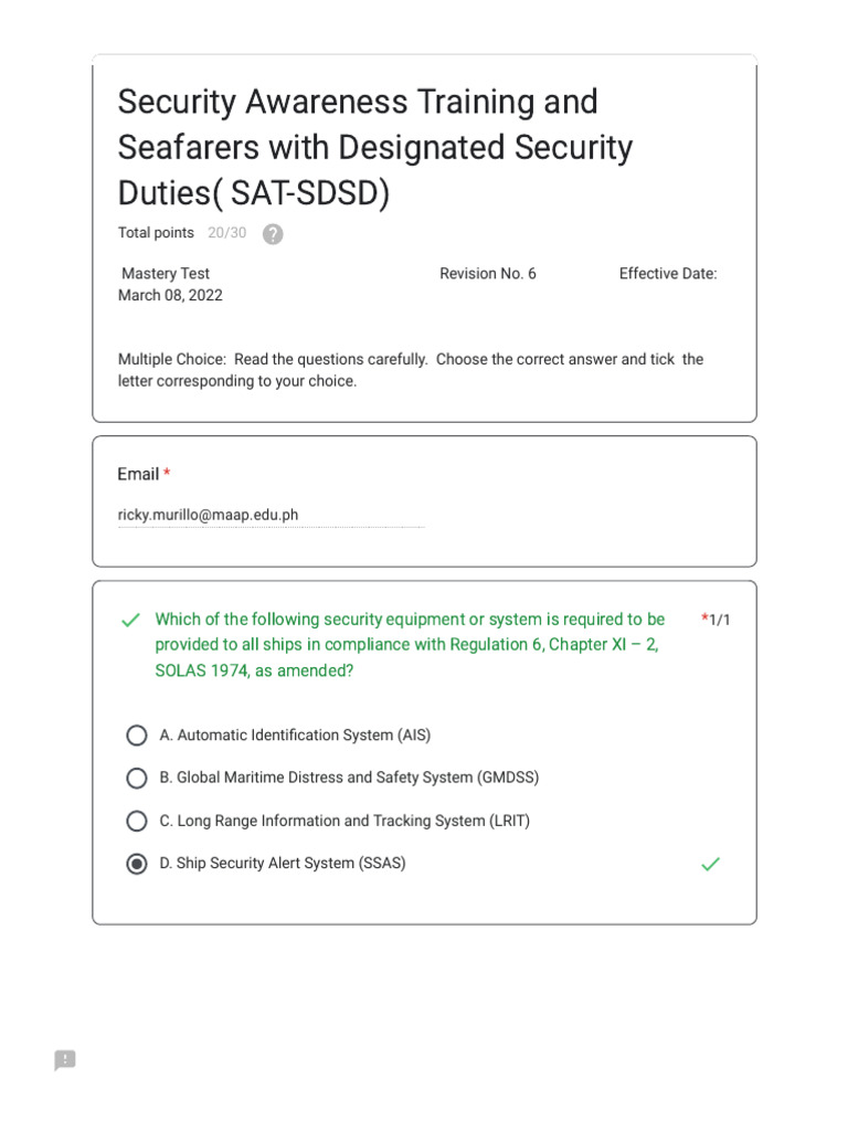 Security Awareness Training and Seafarers With Designated Security | PDF | Ships