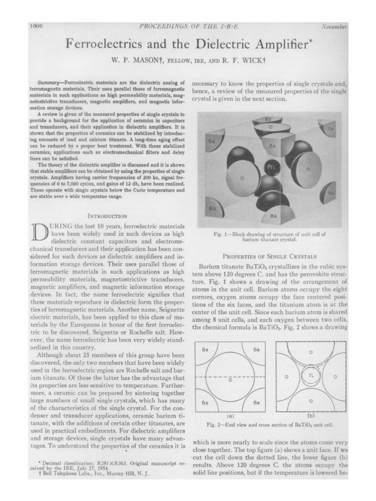 Mason1954 Mason, W., & Wick, R. (1954) - Ferroelectrics and The ...