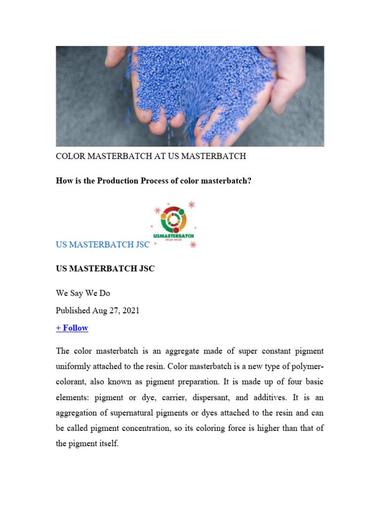 Masterbatch Linkedin | PDF | Pigment | Plastic