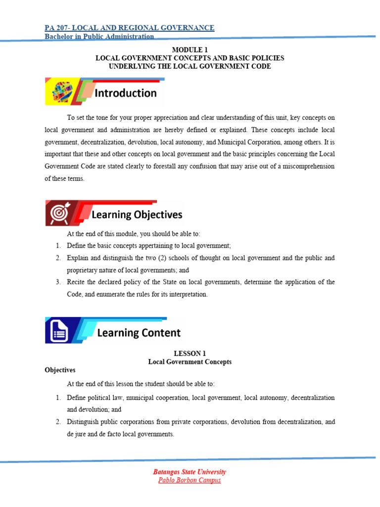 Module 1 | PDF | Devolution | Political Science