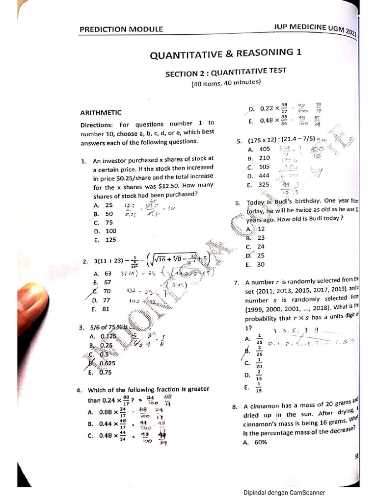 Quantitative & Reasoning 1 | PDF