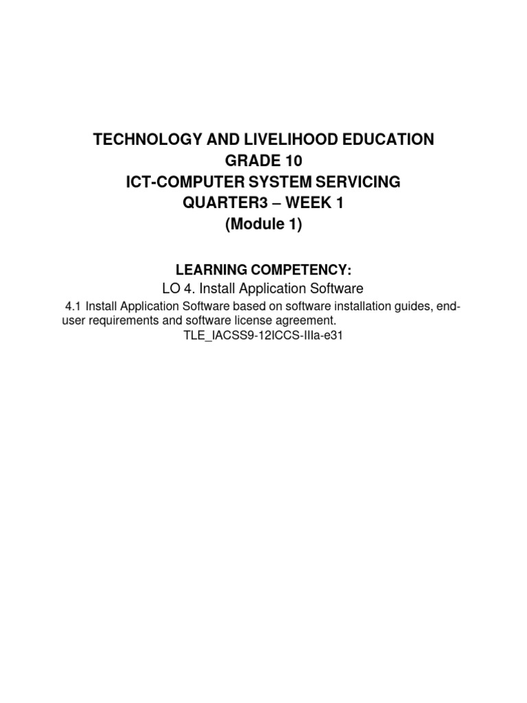 TLE-TE-10_Q3_ICT-CSS_module-and-activity | PDF | Microsoft Windows ...