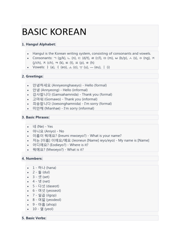 BASIC KOREAN | PDF | Linguistic Morphology | Human Communication