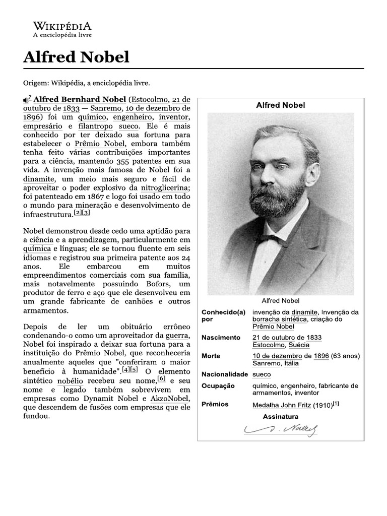 Alfred Nobel | PDF