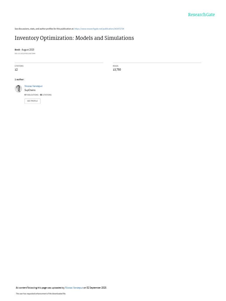 Vandeput Inventory Optimization Models and Simulations | PDF | Websites ... Vandeput Inventory Optimization Models and Simulations | PDF | Websites ...