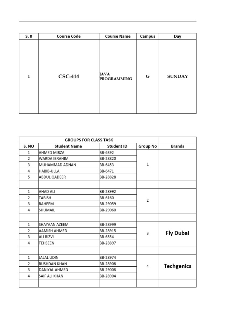 CSC414 JAVAPROGRAMMING.xls | PDF | Cybernetics CSC414 JAVAPROGRAMMING.xls | PDF | Cybernetics