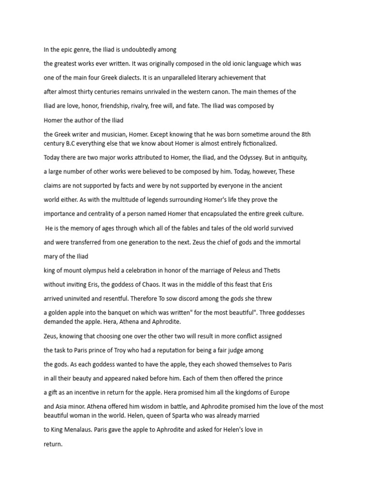 In The Epic Genre | Download Free PDF | Hector | Paris (Mythology)