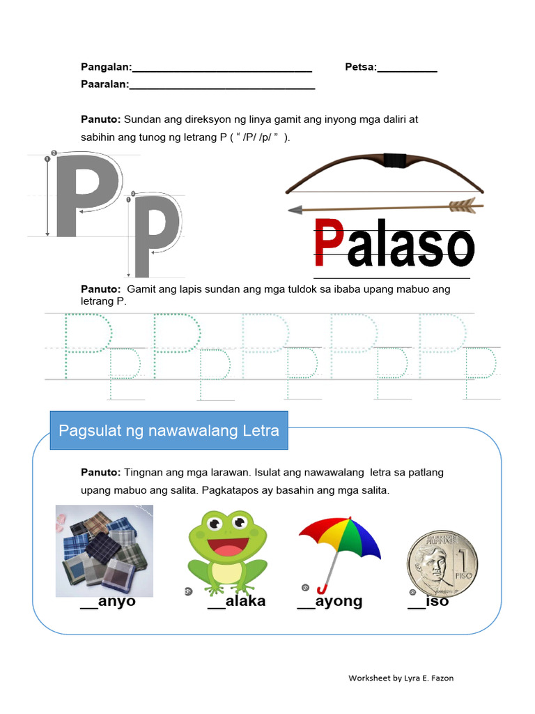 worksheet letter P | PDF