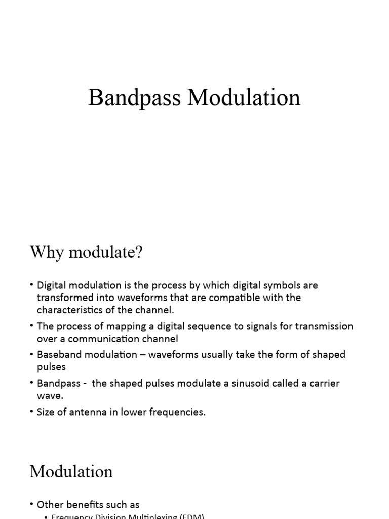 04 - Bandpass Modulation | PDF | Modulation | Frequency Modulation