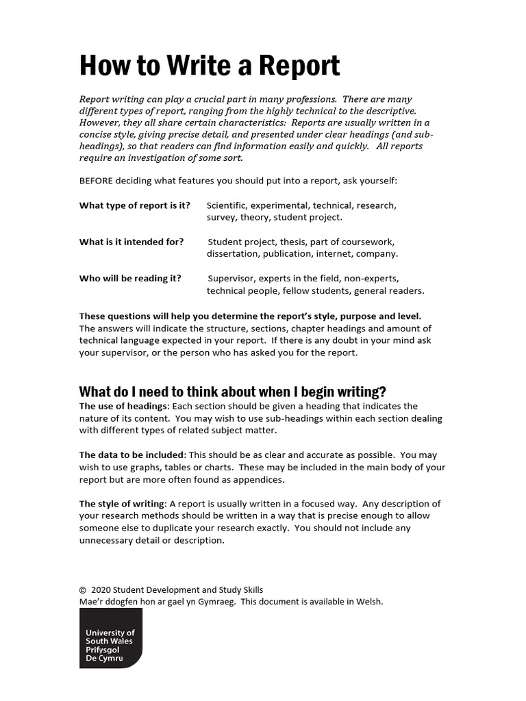 How To Write A Report | PDF | Thesis | Essays