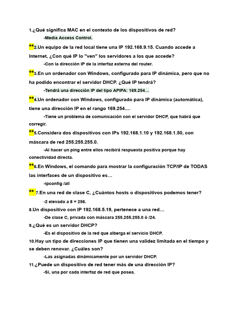 CUESTIONES FINALES REPASO TEMA 4 REDES | PDF | Red privada virtual | Dirección IP