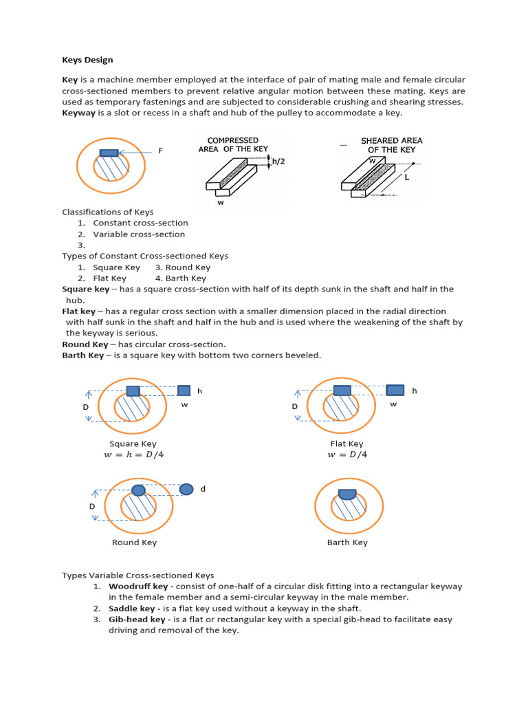 Keys Design | PDF | Mechanical Engineering | Mechanics