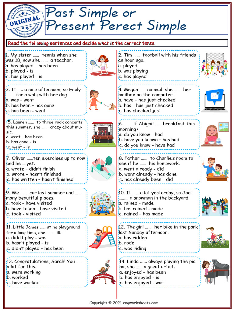 Past Simple or Present Perect Simple | PDF | Language Mechanics | Grammar