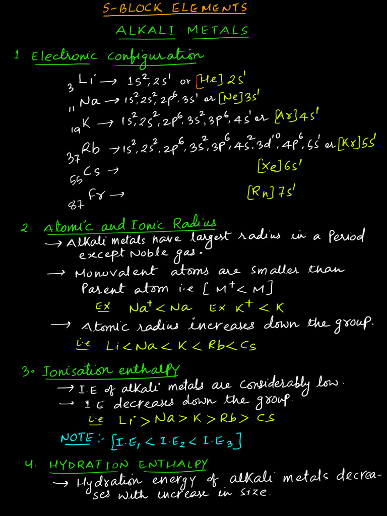 S Block Elements Final | PDF