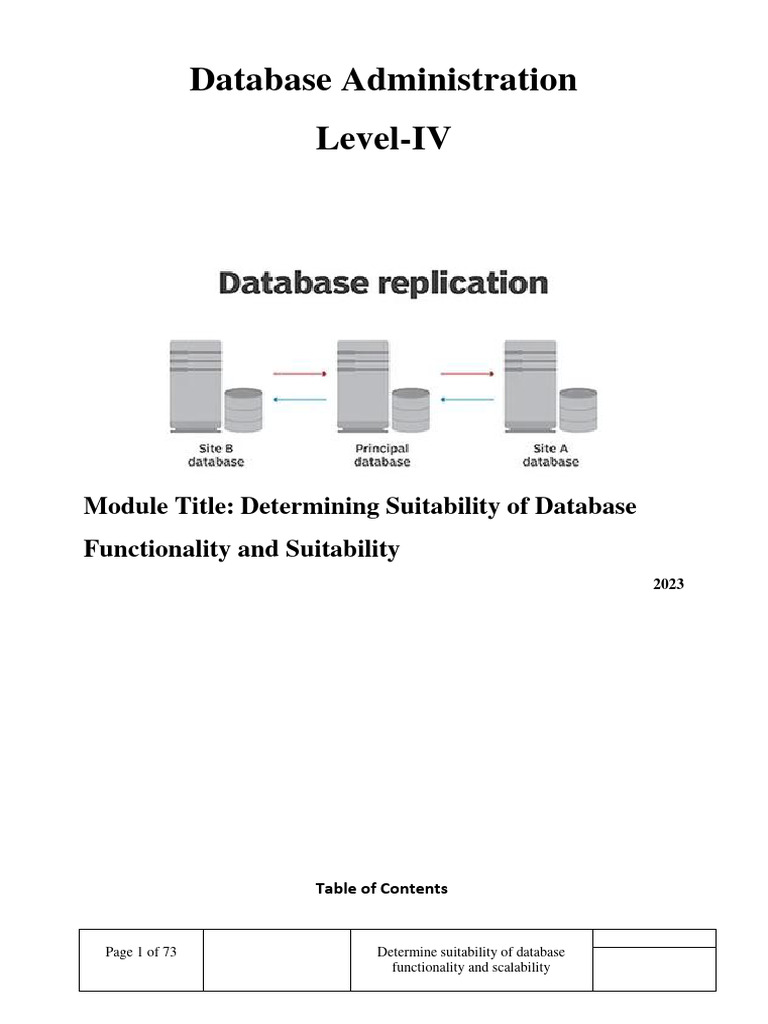 Determine Suitability Of Database Functionality And Scalability Pdf Databases Goal 
