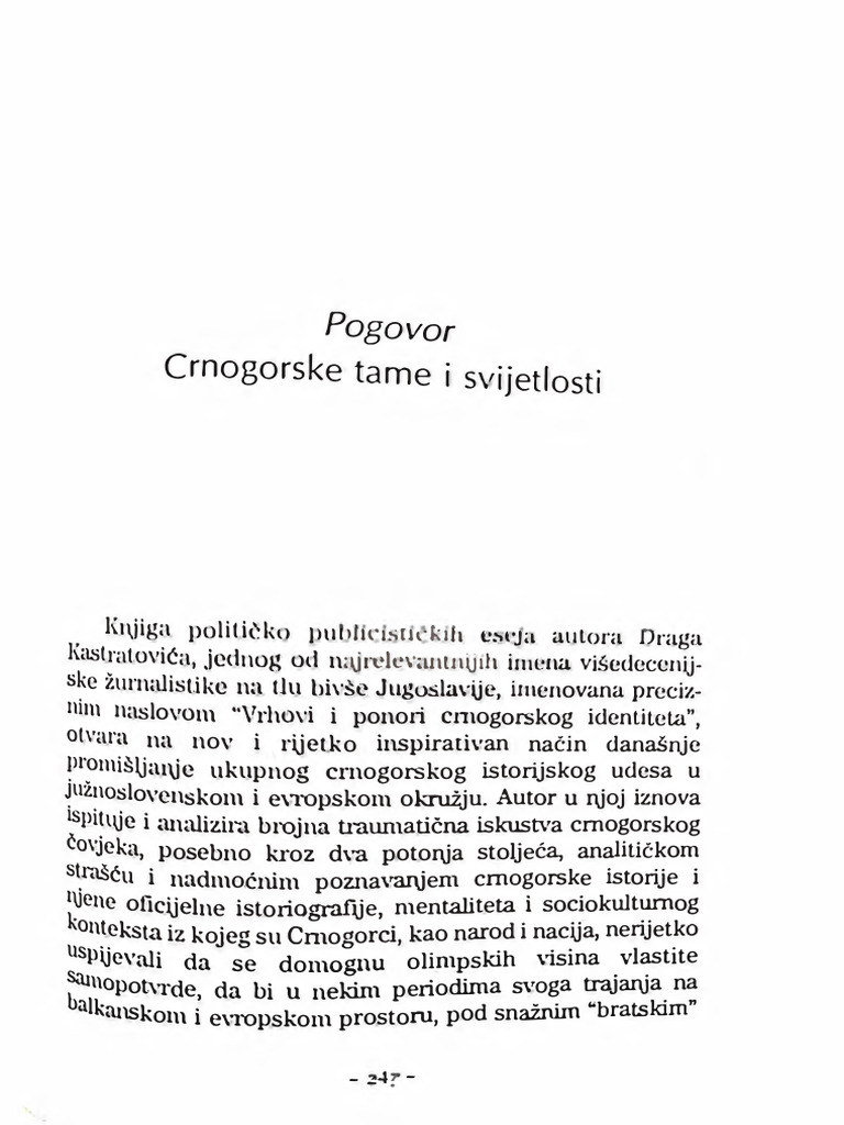 Pages From Kastratović Drago - Vrhovi I Ponori Crnogorskog Identiteta ...