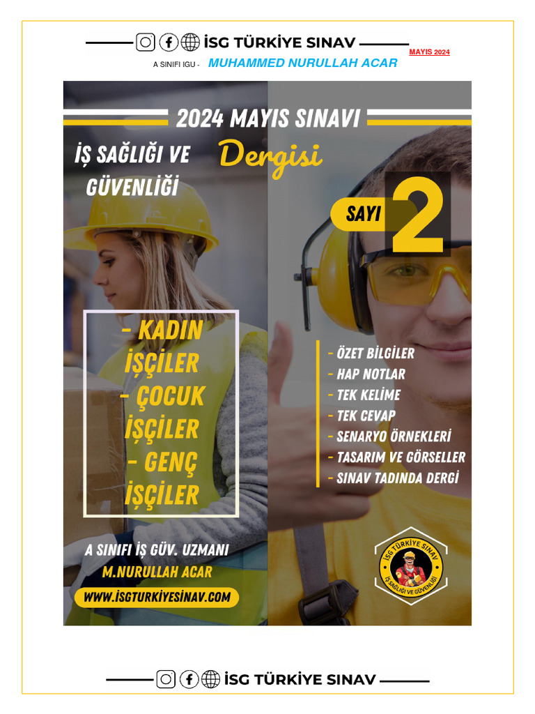 DERGI Cocuk Genc Ve Kadin Isciler Ozet Bilgiler @nacar - Isg | PDF