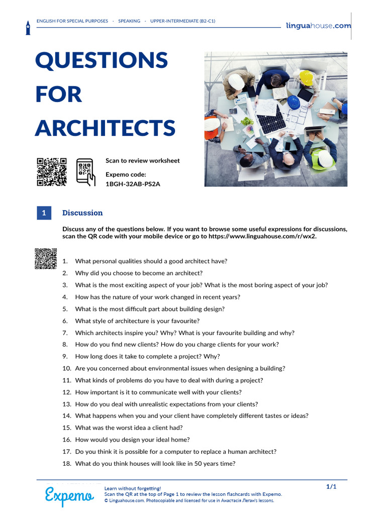 Discussion Questions for Architects | PDF | Architect | Human Communication