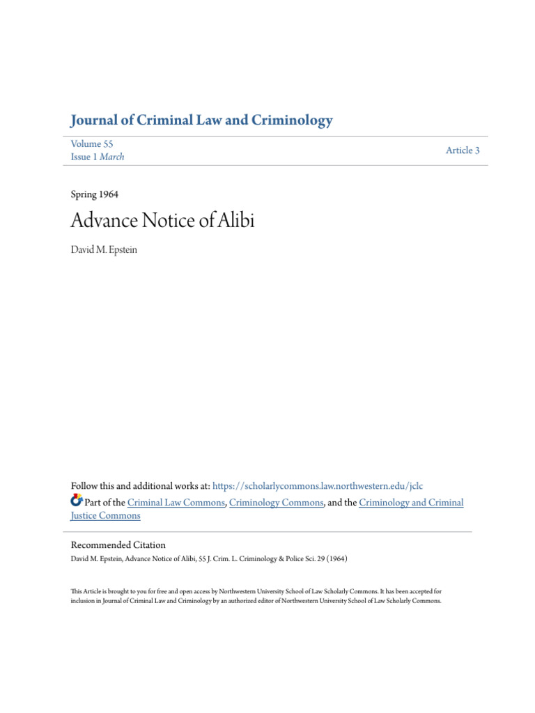 Advance Notice of Alibi - 240214 - 145453 | PDF | Continuance | Prosecutor