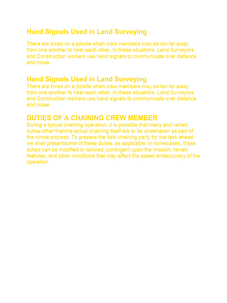 SIGNALS | PDF | Arm | Surveying