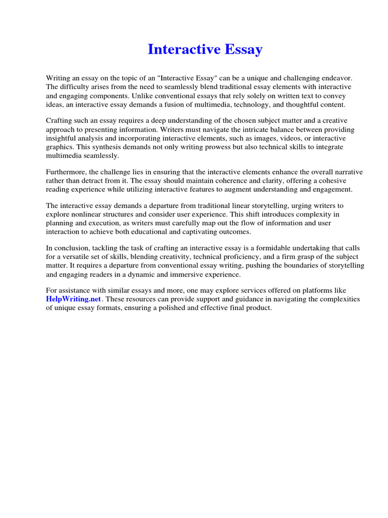 Interactive Essay | PDF | Essays | Multimedia