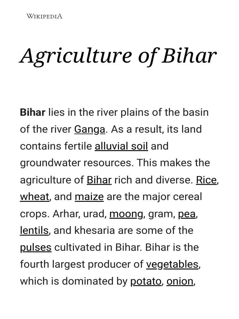 Agriculture of Bihar: Ganga Alluvial Soil Bihar Rice Wheat Maize Moong ...