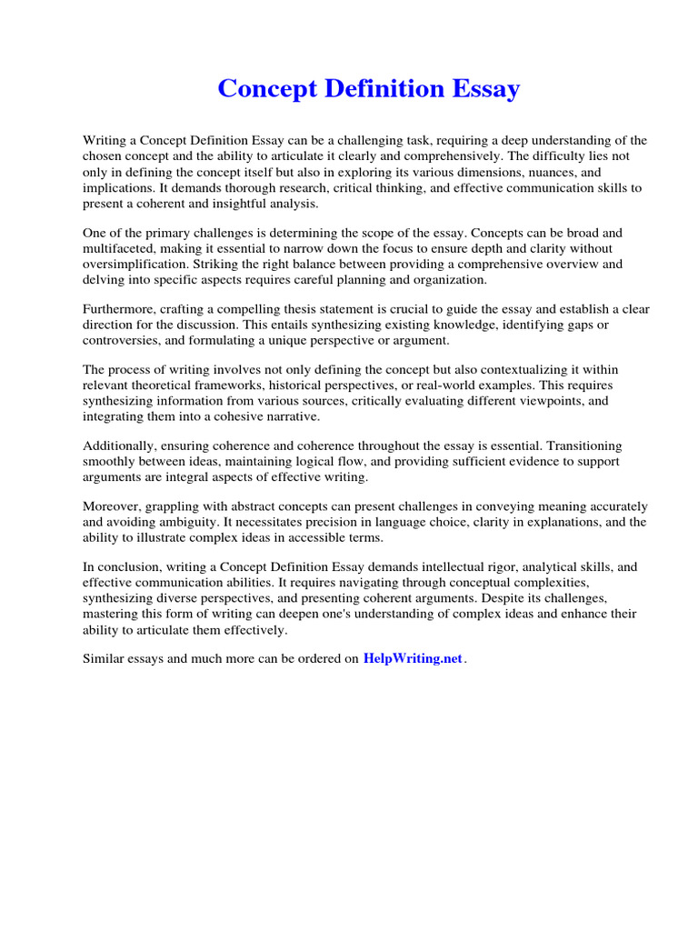 Concept Definition Essay | PDF | Concept | Social Media