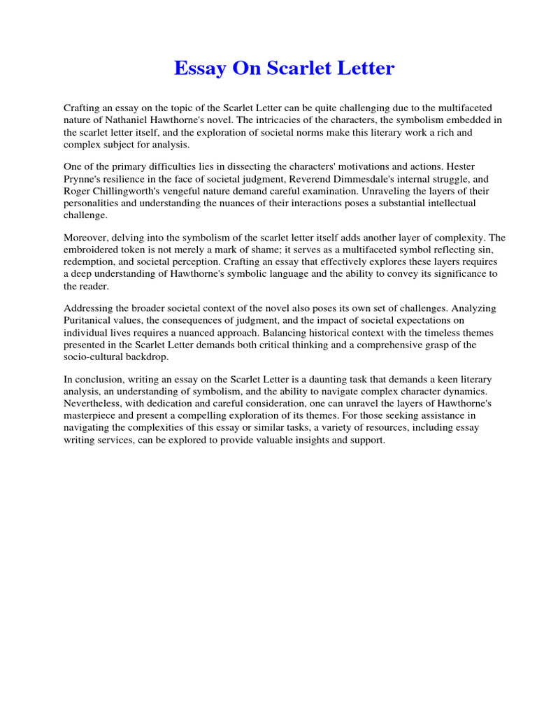 Free Printable Final Test On Scarlet Letter Pdf