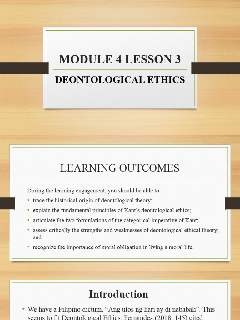 MODULE 4 LES 3a | Download Free PDF | Immanuel Kant | Morality