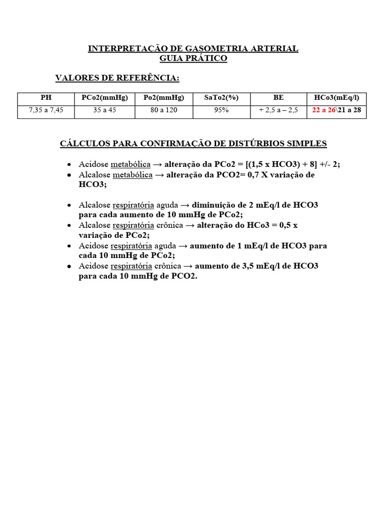 Gasometria - Interpretação | Download grátis PDF | Metabolismo ...