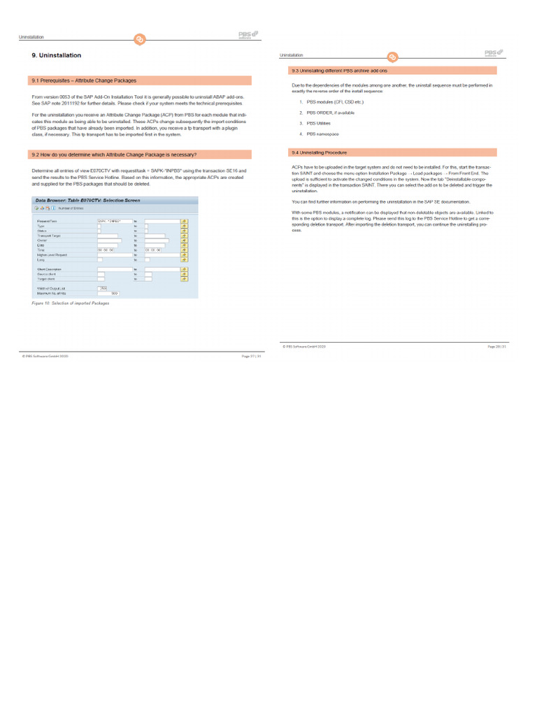 PBS Uninstallation Info | PDF