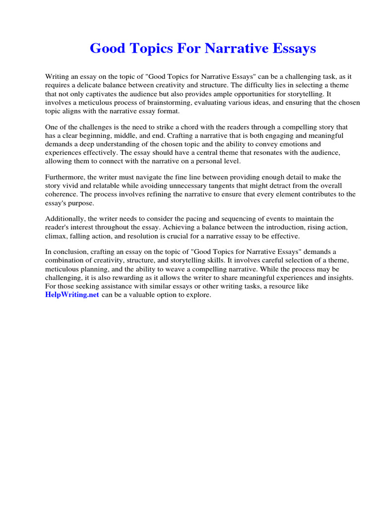 Good Topics For Narrative Essays | PDF | Federal Reserve | Narrative