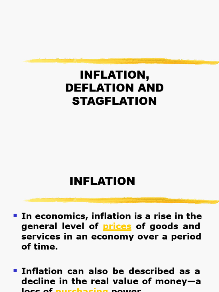 Macro Economics - Infation, Deflation and Stagflation | PDF | Inflation | Deflation