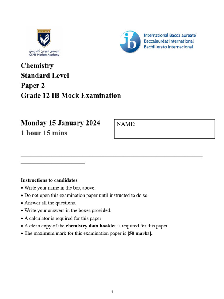 SL Paper 2 | PDF | Acid | Chemical Reactions