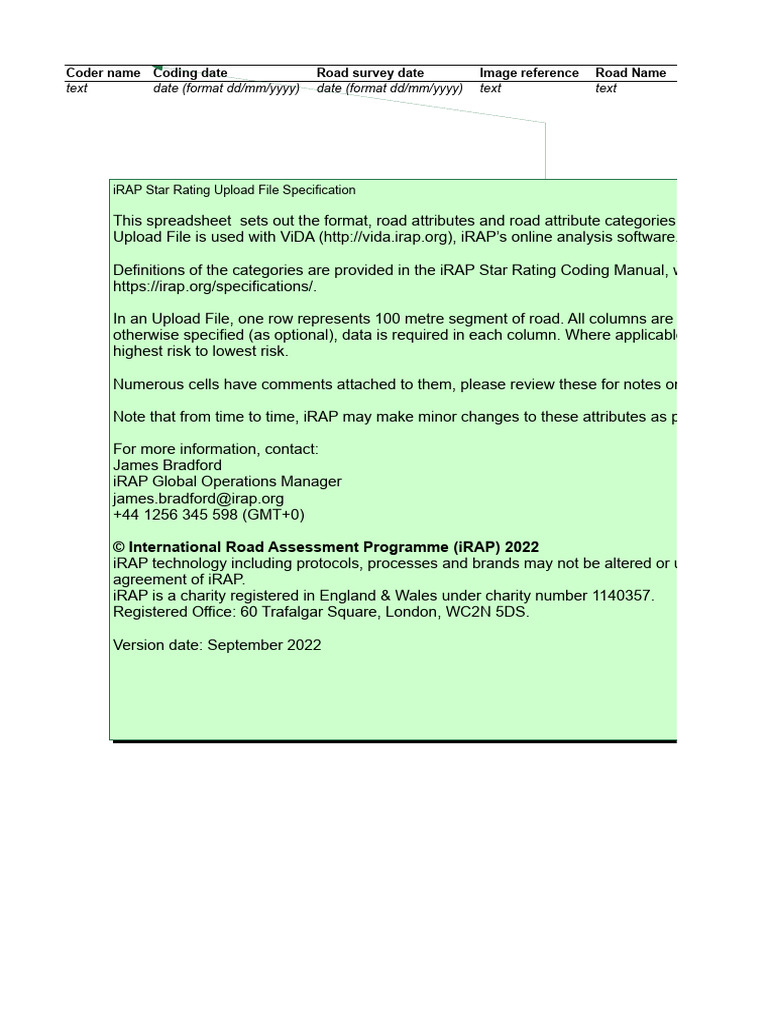iRAP Star Rating Upload Guidelines | PDF | Road | Transport Infrastructure