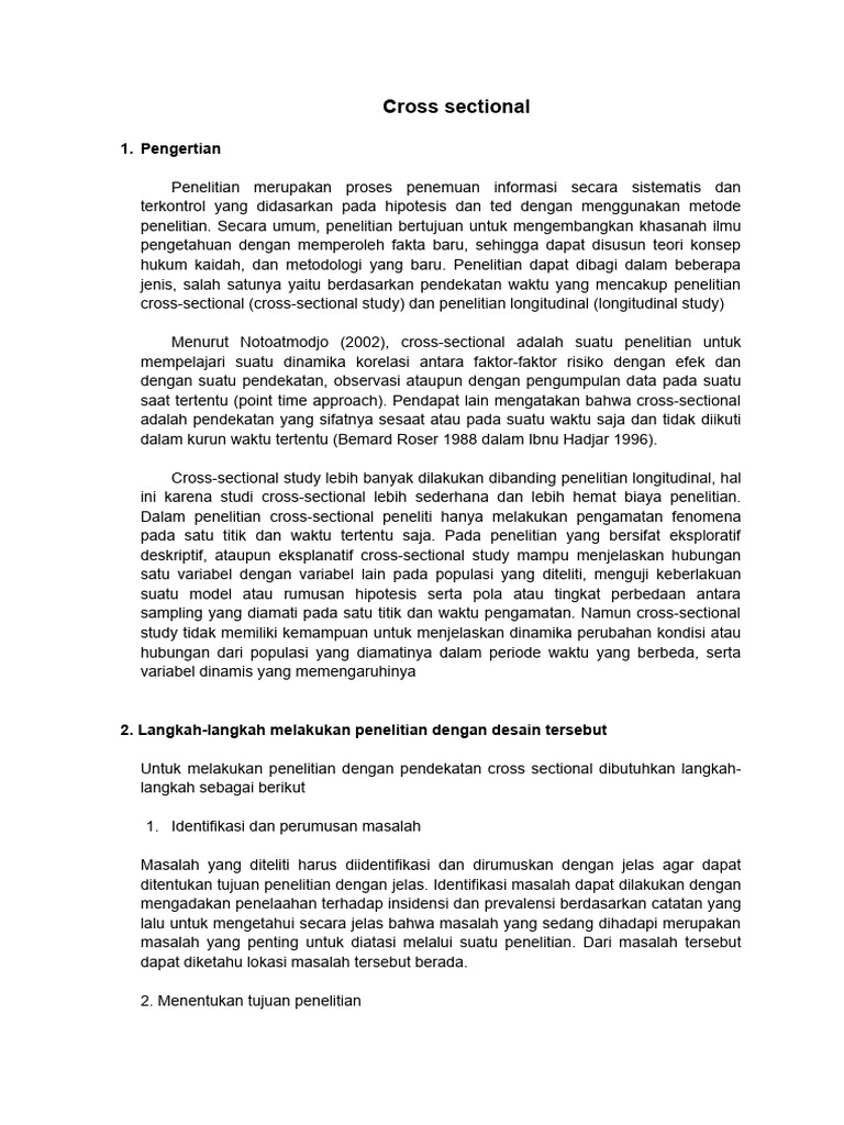 Panduan Studi Cross-Sectional | PDF