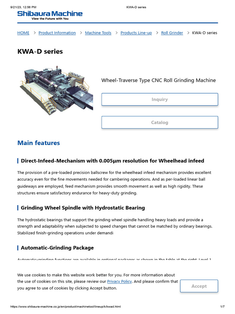 KWA-D Series Heavy Machine | PDF | Grinding (Abrasive Cutting ...