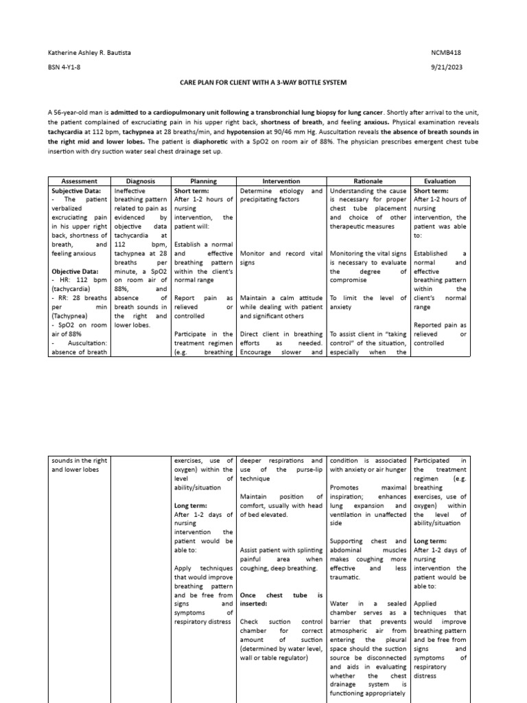 Bautista - 3 Way Bottle System | PDF | Breathing | Human Diseases And ...